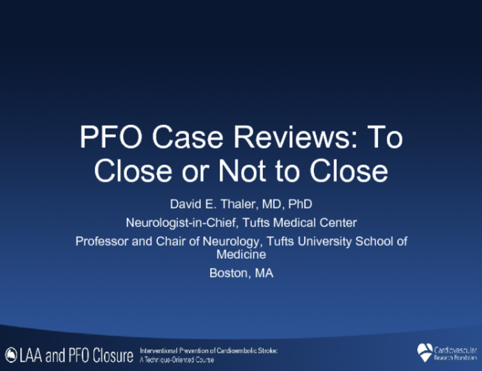 PFO Case Reviews: To Close or Not to Close | tctmd.com